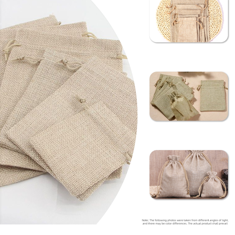 Burlap Drawstring Pouch Plain Linen Gift Bag Jute Storage organizer ...