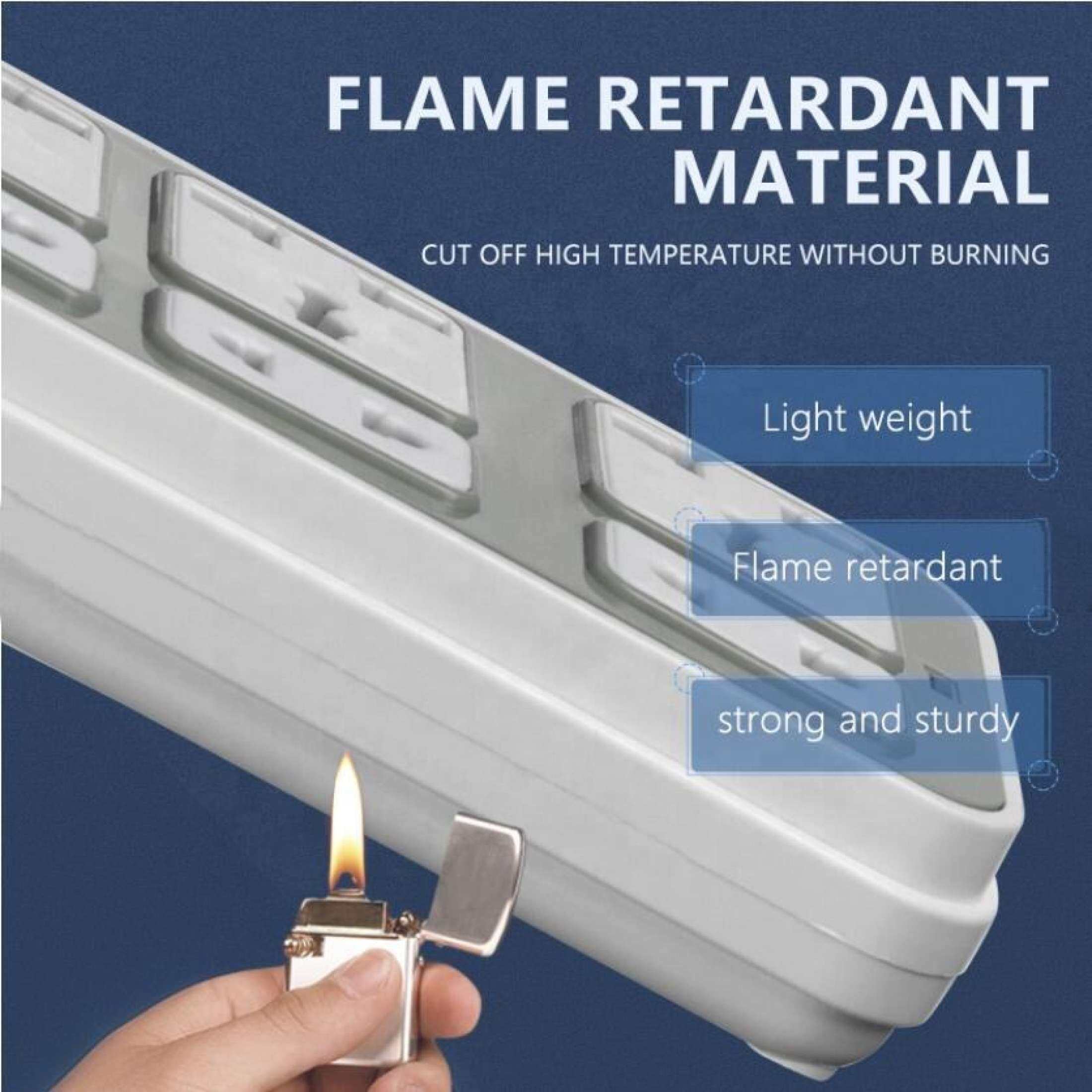 Power Strip Socket 2500W/10A Extension Outlet 9Sockets with 1.5M Power ...