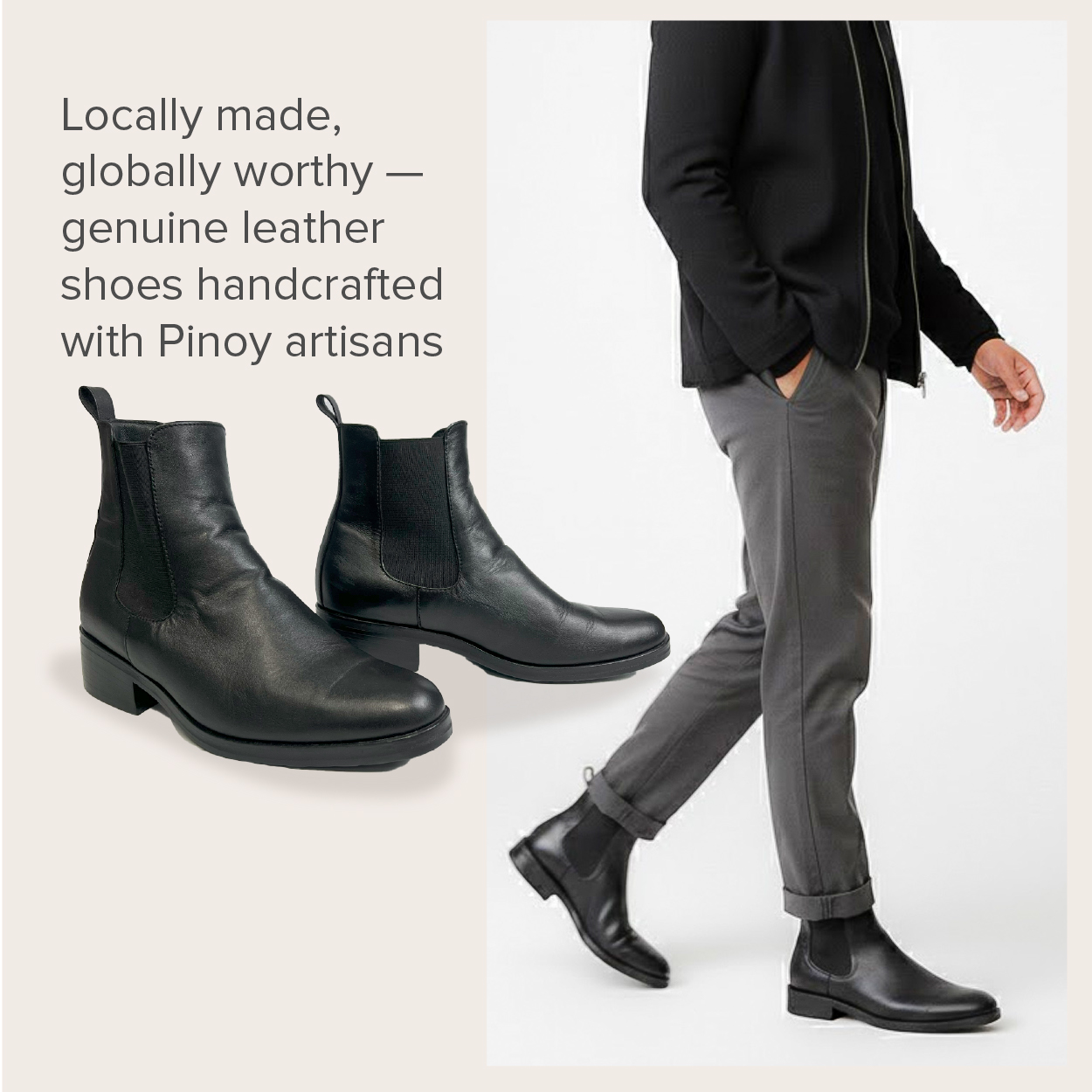 Leatherista Lokal Lakan (Premium Leather Chelsea Boots) | Shopee ...