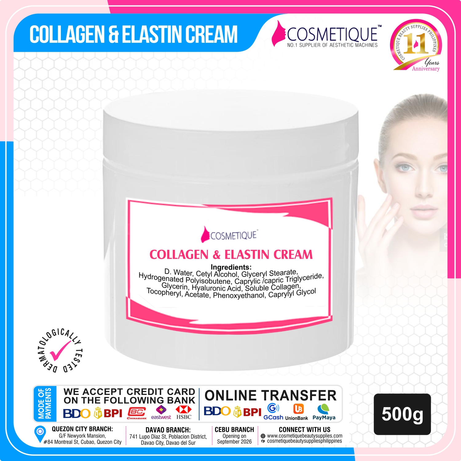 Collagen & Elastin Cream (500g) Moisturize the skin | Shopee Philippines