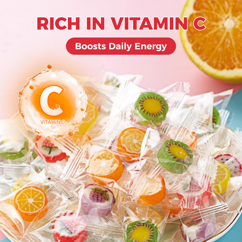 1000g VC Fruit Candy Crystal Candies Mixed Fruit Flavored Sweet Hard ...