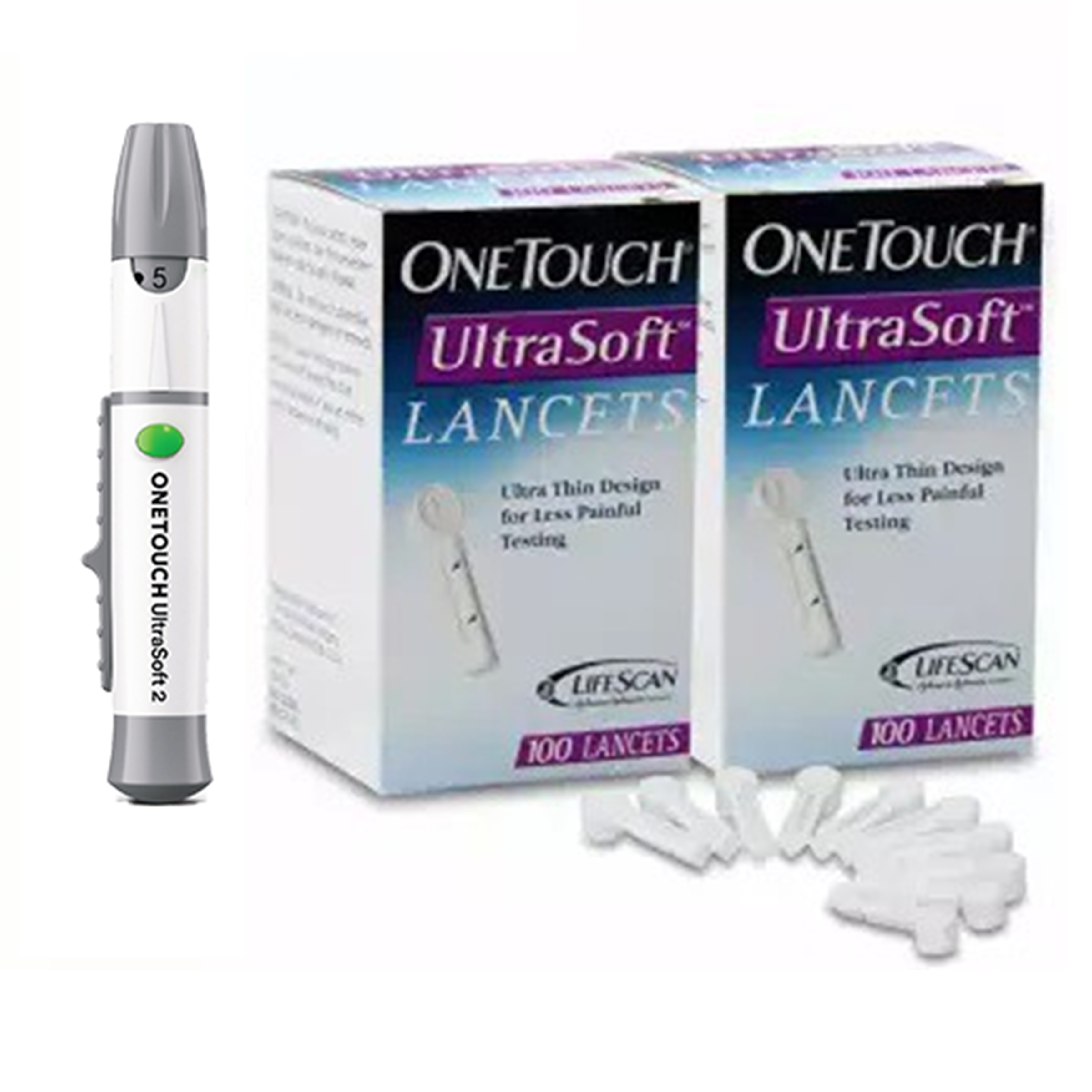 One Touch UltraSoft2 Lancing Device or One Touch UltraSoft Lancets 25s ...