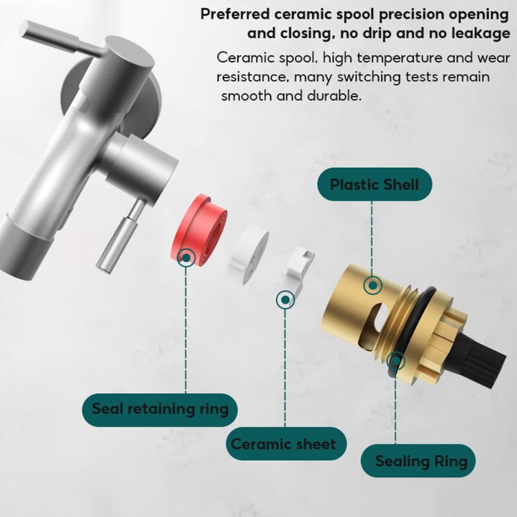 SUS304 Stainless Steel Two-Way Faucet 1 In 2 Out Wall-Mounted Valve for ...