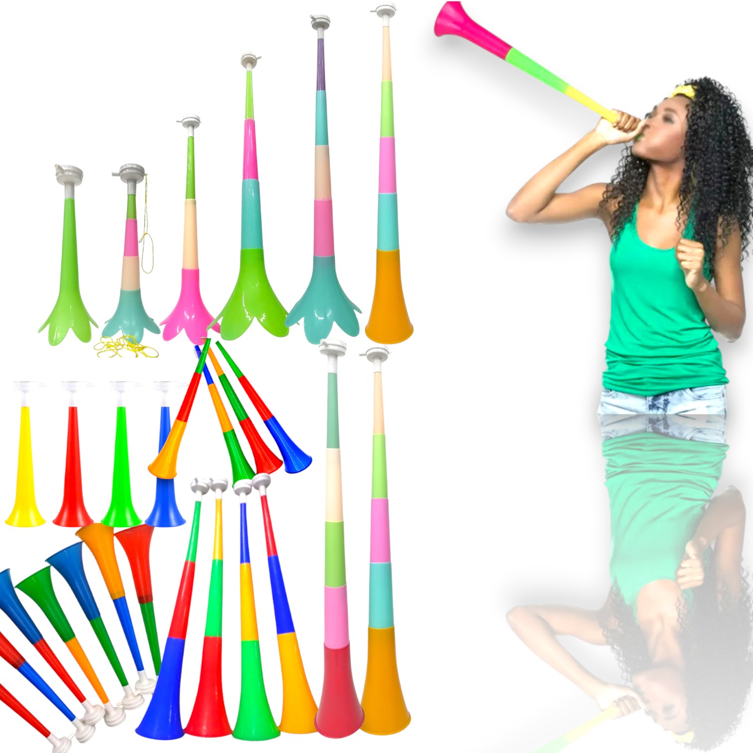 Multi Layer Rumble Color Trumpets Easy Assemble Loud Noise Horn Torotot ...