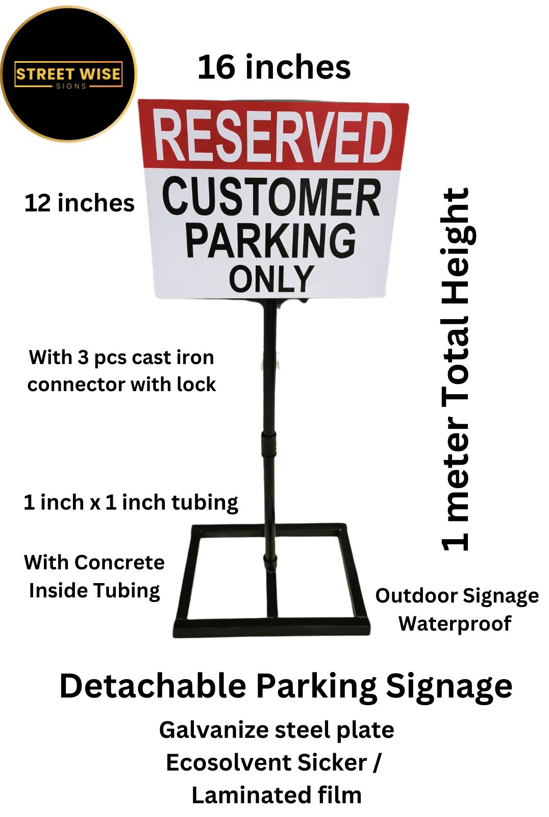 Customize Parking Signage with stand Detachable we Customize with ...