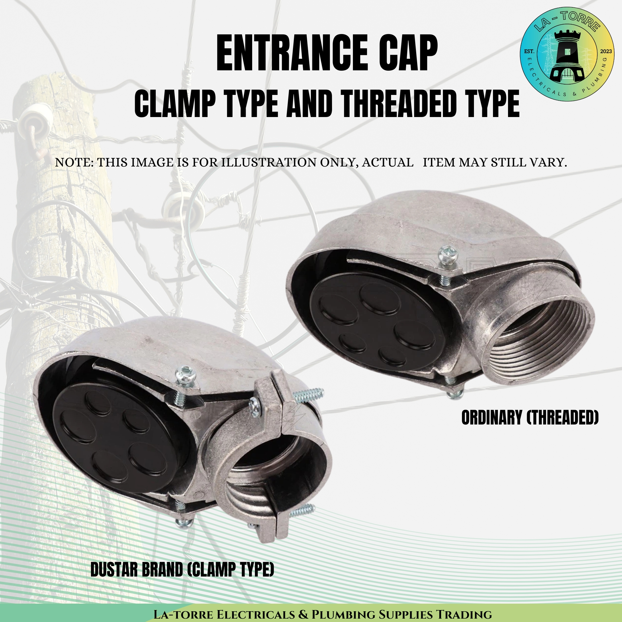 Dustar Entrance Cap Weather Head (1/2" - 3/4" - 1") Clamp - Type ...