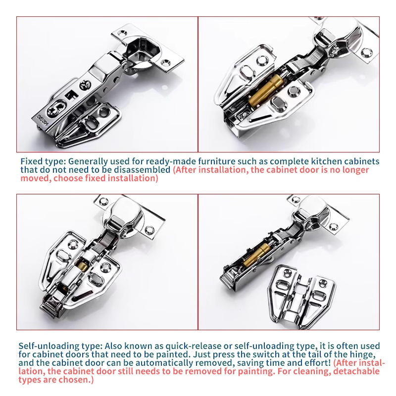 Removable 1.2 Hinges-2-Stage Force Hydraulic Soft Close Concealed 304 ...