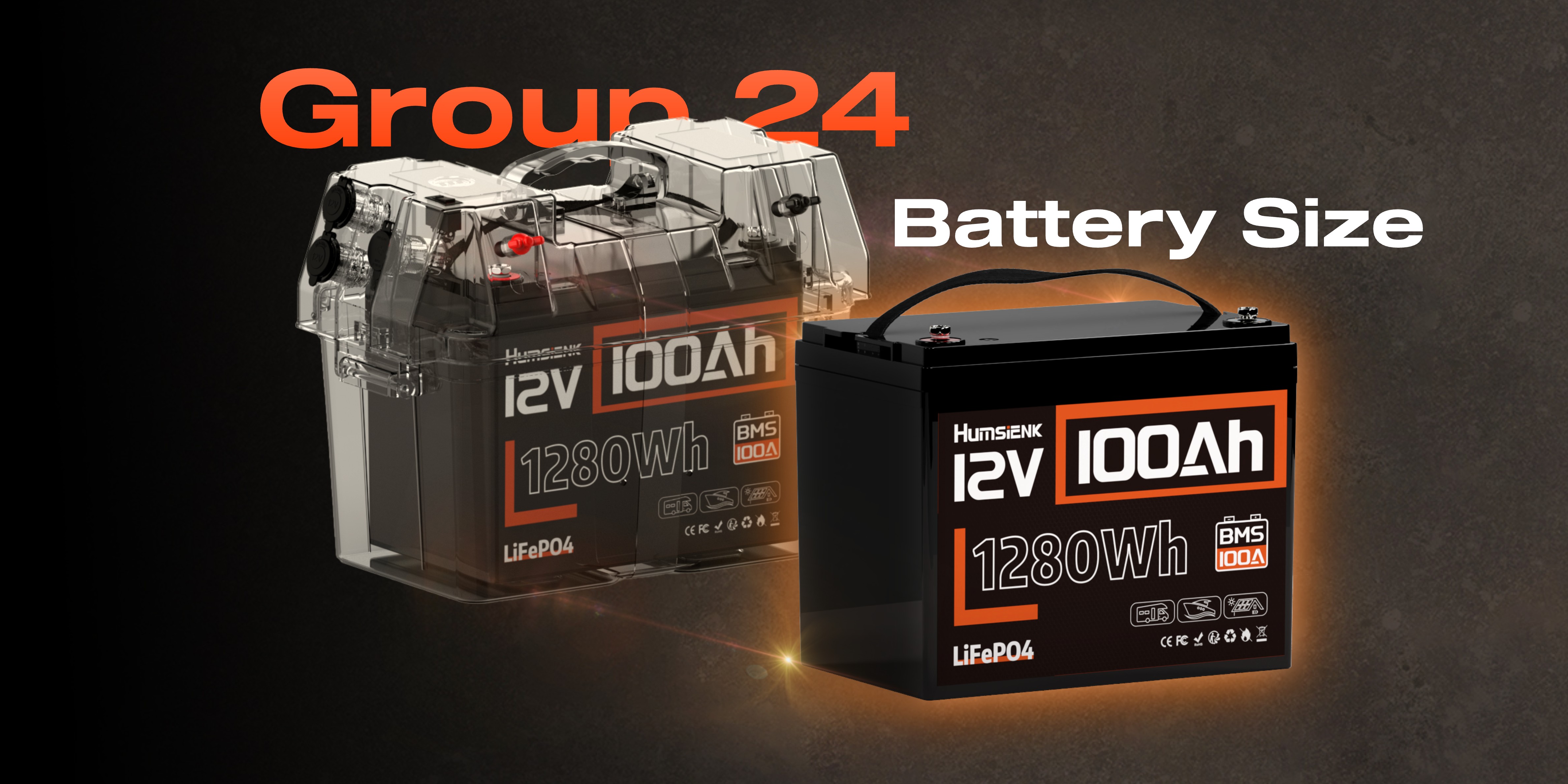 Humsienk 4pack 12v 100ah lifepo4 battery, 15000+ deep cycles 100A smart ...