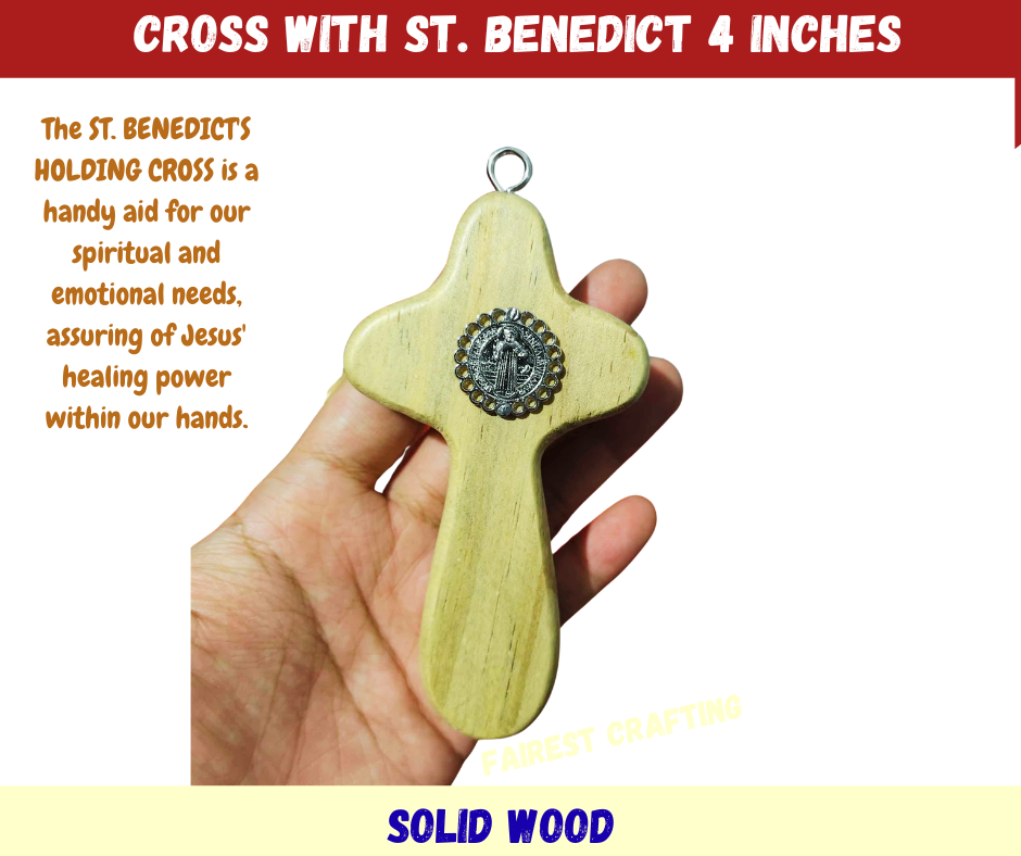 Mini Cross Travel Cross 4 inches with St. Benedict Medal Handy with ...
