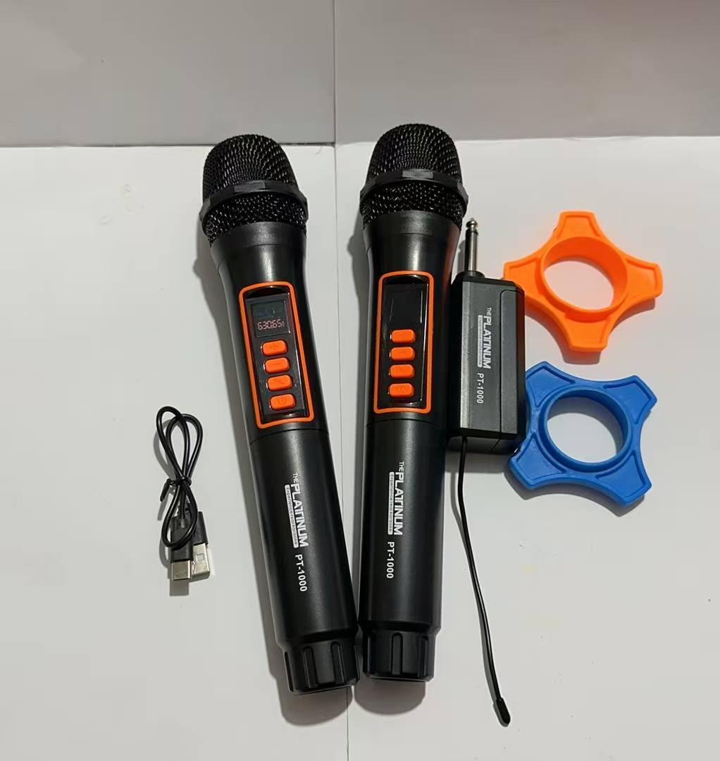 Platinum PT-1000 Professional Dual UHF Wireless Microphone Build In ...