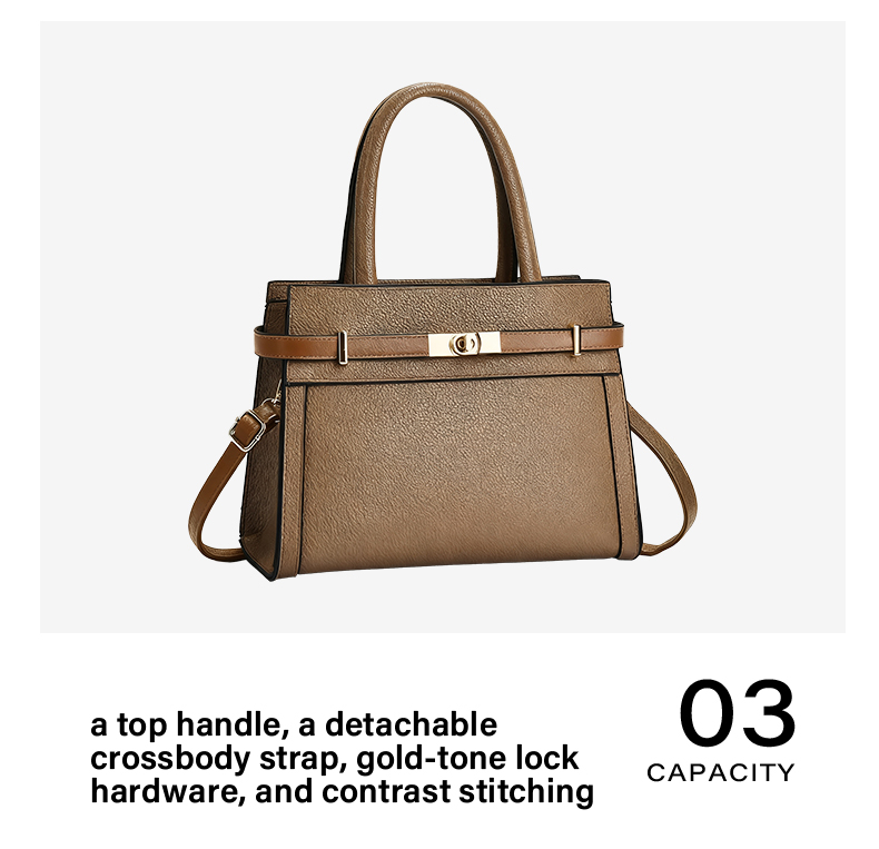 BAGIN Trendy Handbag for Women Premium Lychee Embossed Leather Elegant ...