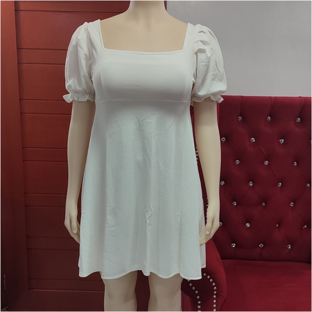 Plus-size Fashionista XL-2XL Cielo backless white dress in crepe fabric ...