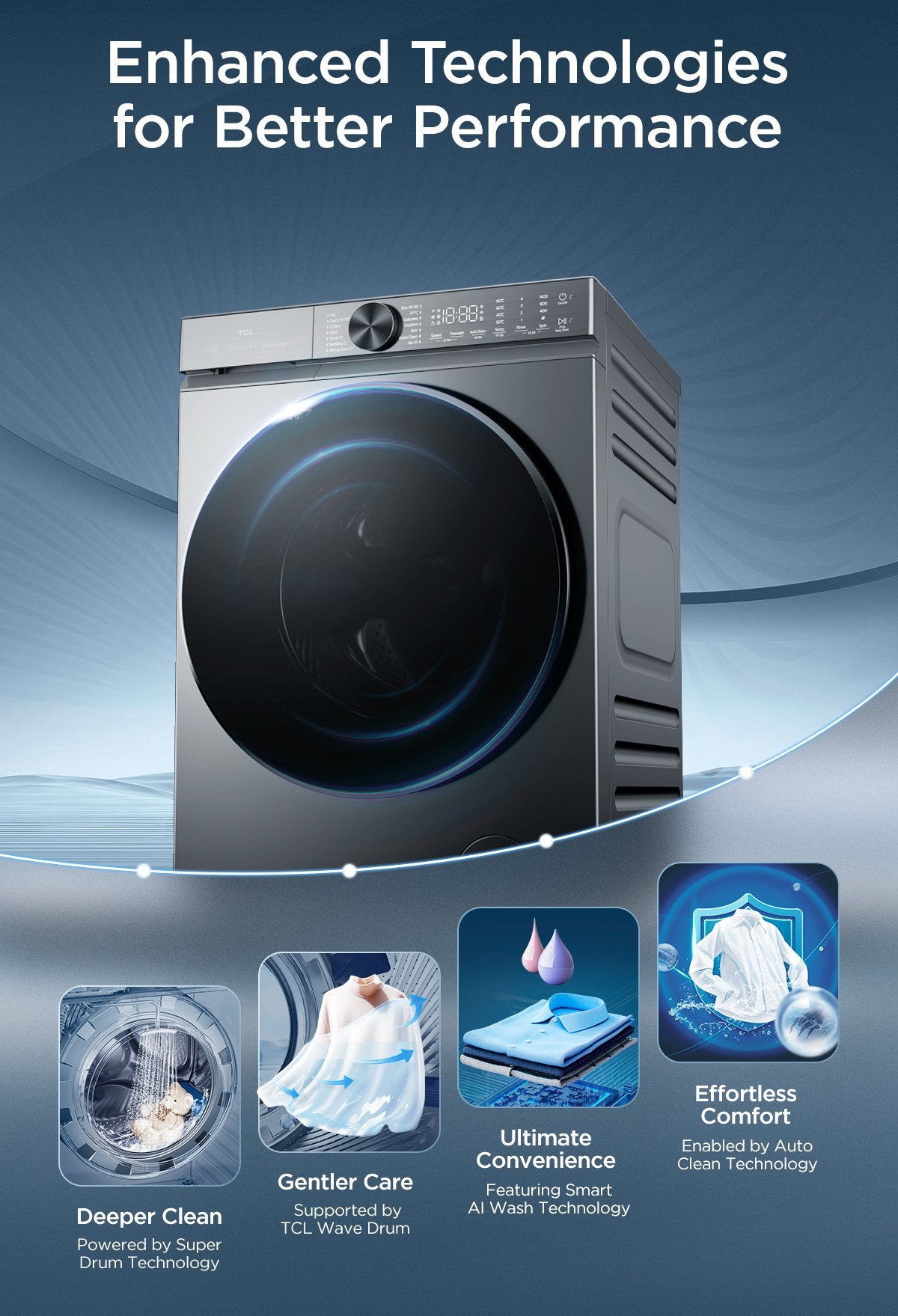 TCL 12KG Inverter Front Load Washing Machine TWD120-C682DG (Washer ...