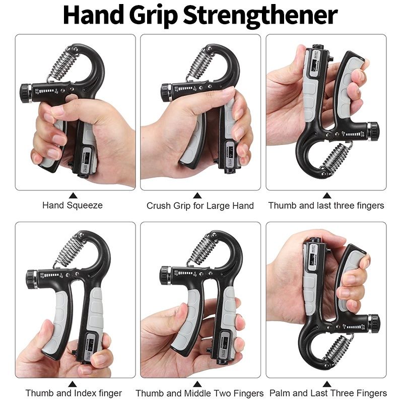 Hand Gripper R-Shape, 5-60Kg Adjustable Countable Hand Grip Strength ...