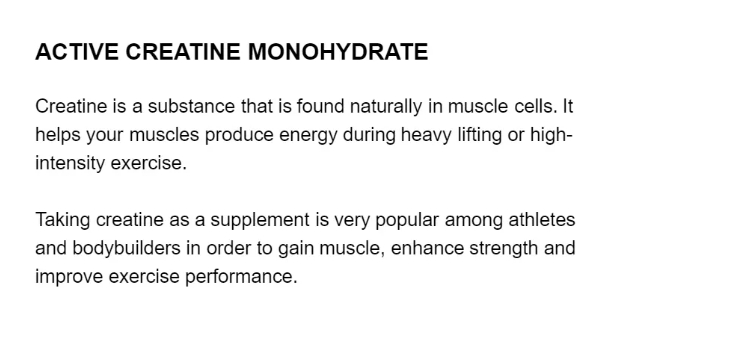 ACTIVE Athlene Creatine Monohydrate Powder 300g Quick Recovery After ...