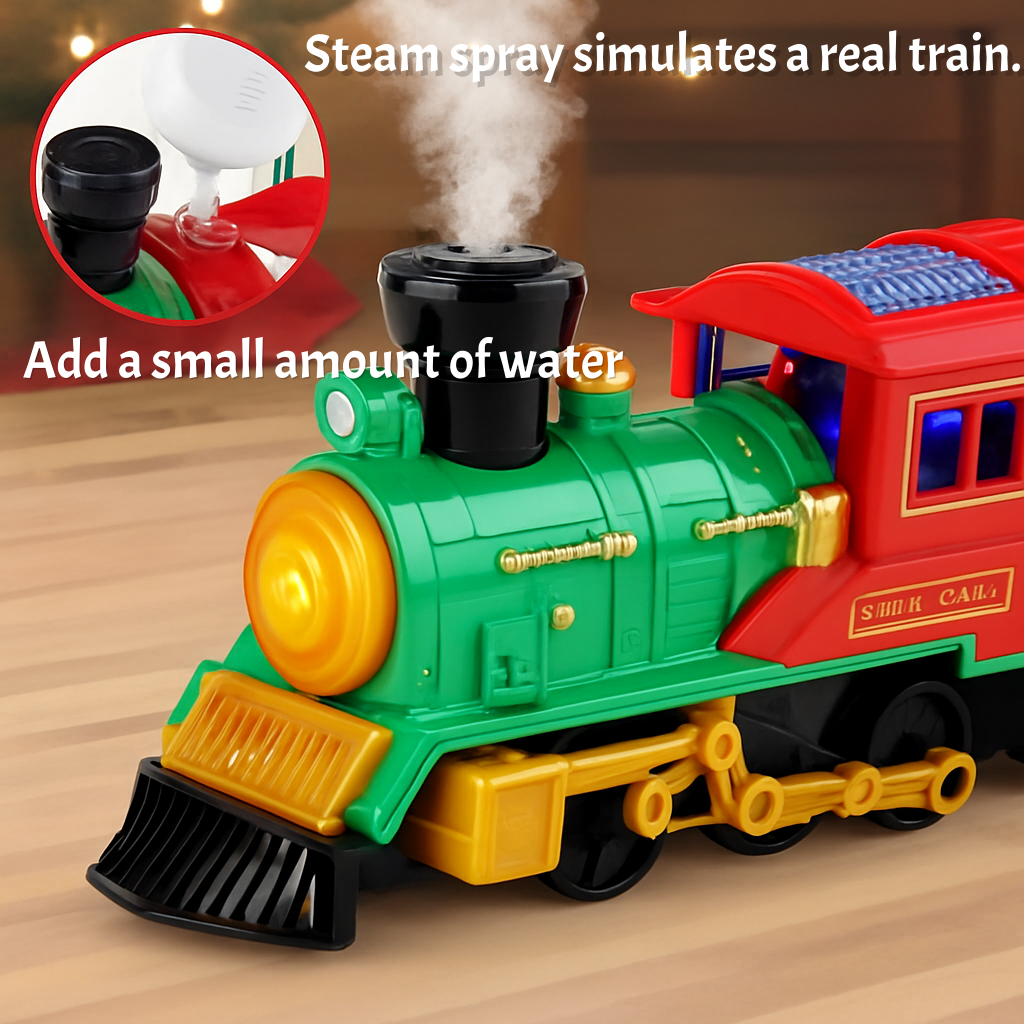 Timi Electric musical spray train toy omnidirectional wheel drop-proof ...