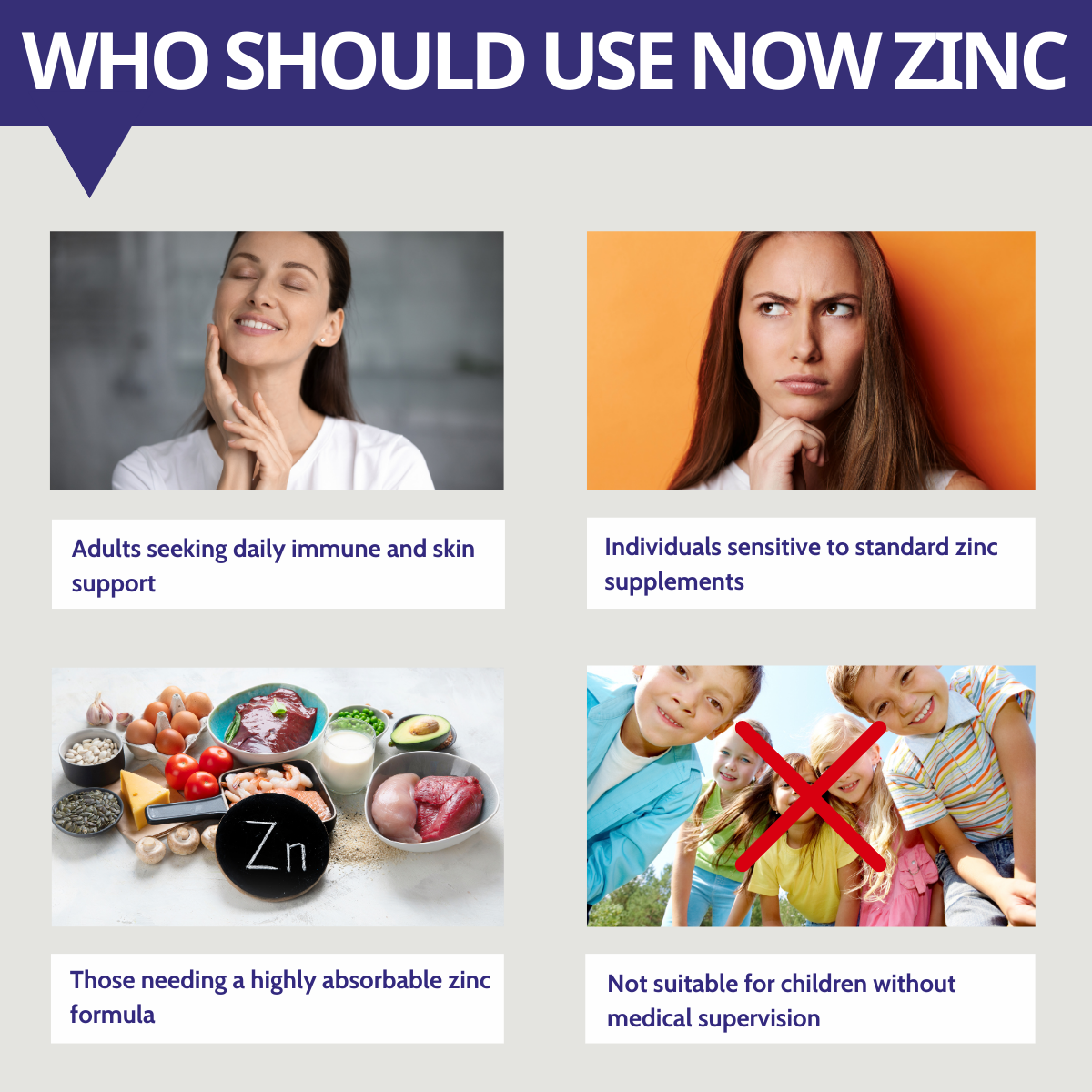 Immunopro with Zinc Glycinate 30mg NOW Albion TRAACS Gentle, High ...
