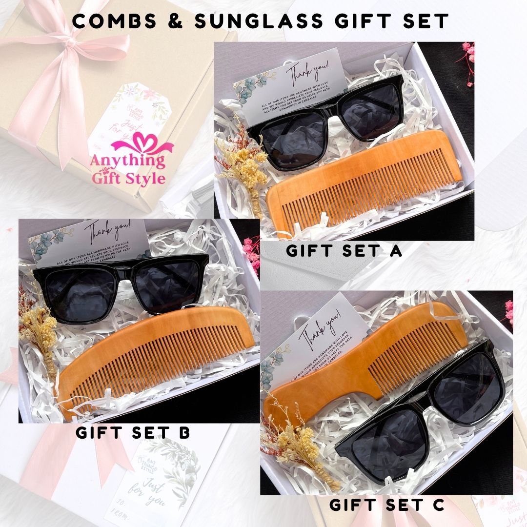 Personalized Gift Box Set – Flat, Curve & Handle Combs with Sunglasses ...