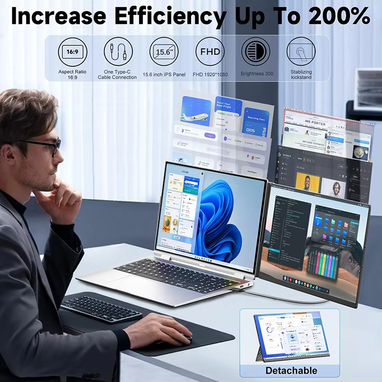 P5 Removable 15.6-inch FHD 1080P IPS Laptop Monitor Expansion Screen ...