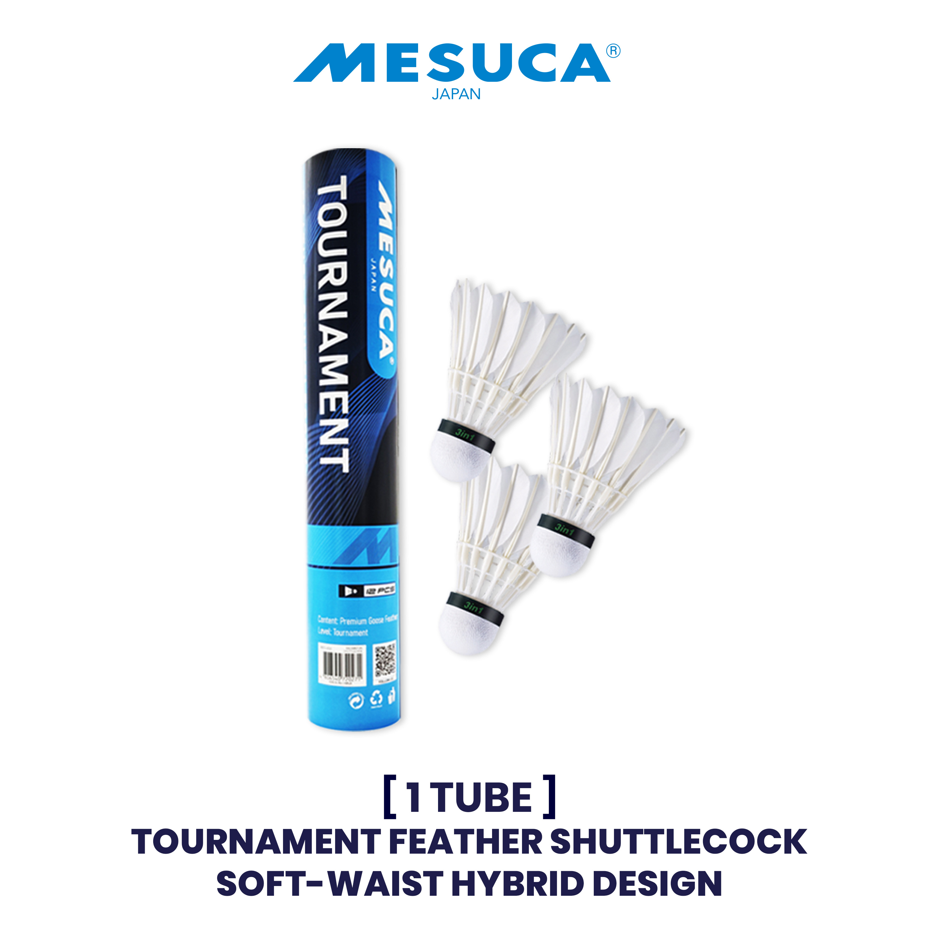 Mesuca Japan Sports | Tournament Feather Shuttlecock 12pcs – Soft Waist ...