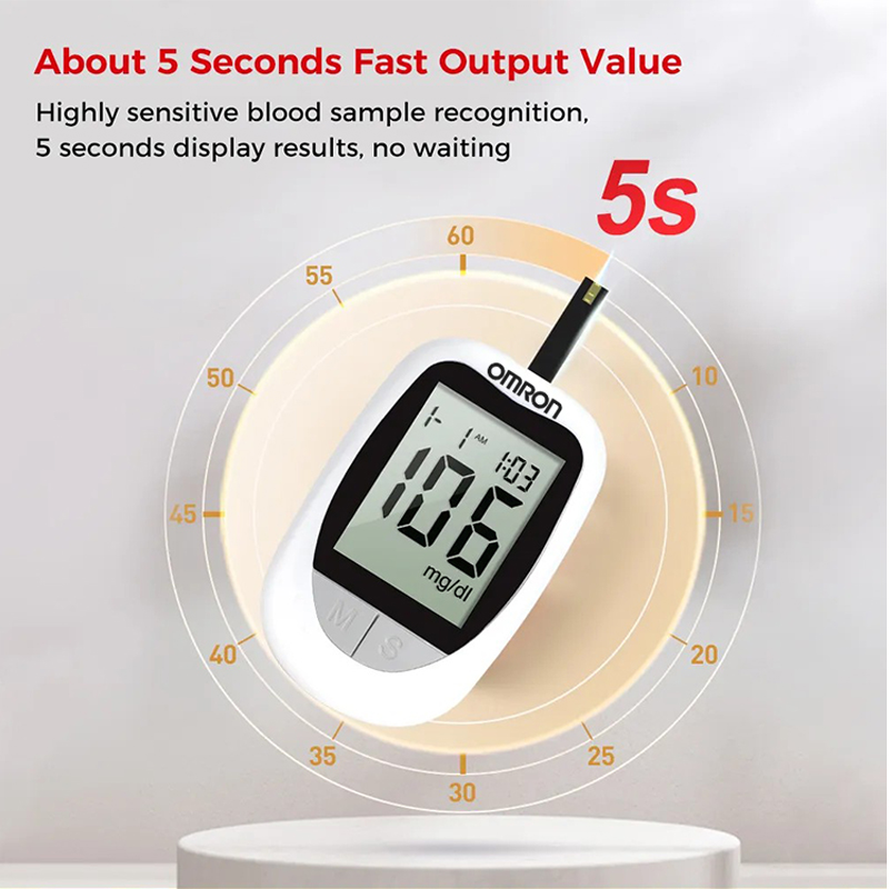 Omron Blood Glucose Monitoring Kit with Storage Box - 50 Blood Sampling ...