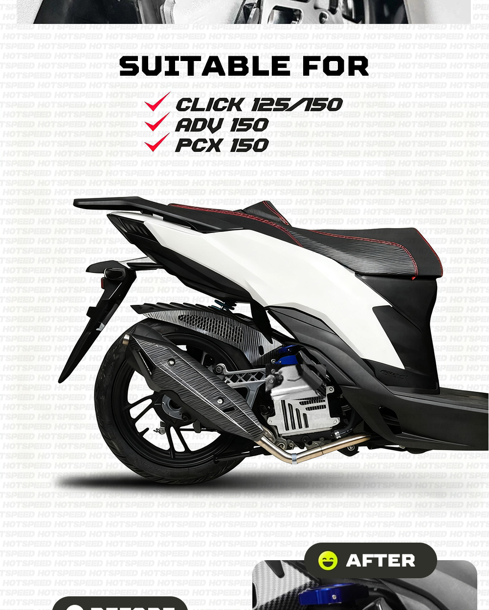 HOTSPEED Radiator Neck Cover Full CNC For Click 125i 150i ADV PCX150 ...