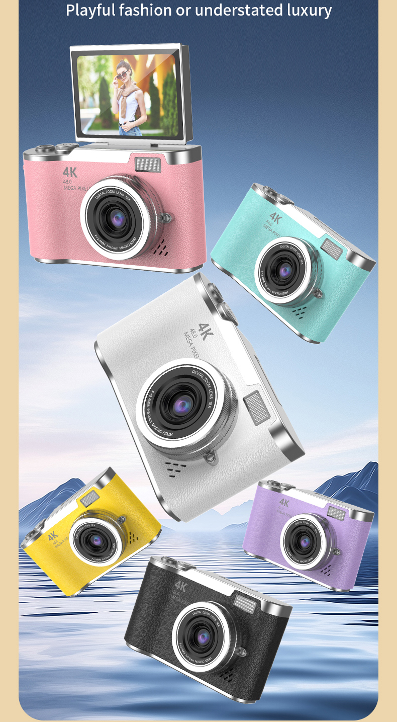Digital Camera HD 4K Photography Flip screen 180° Mini Cameras 96MP ...