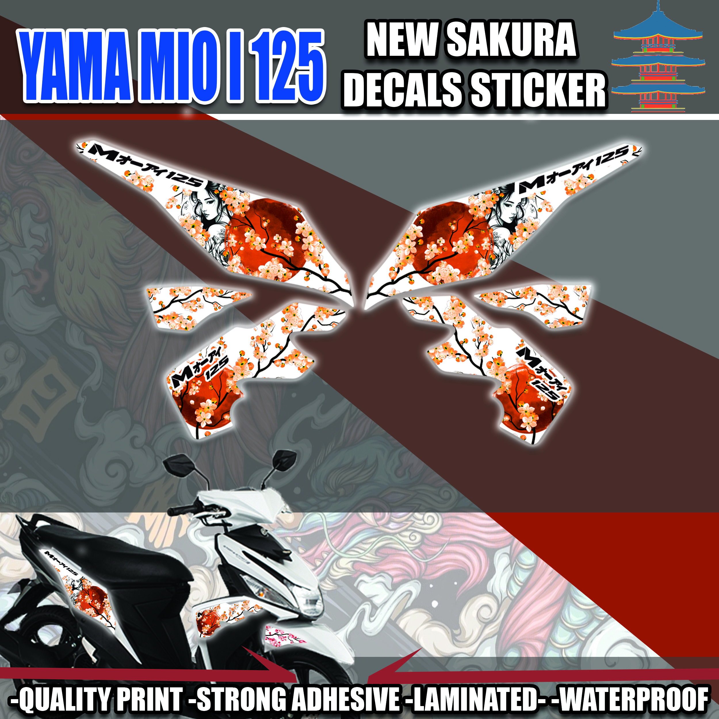 Newest Decals For Yamaha Mio i 125 Motorcycle/ Sakura Decals design ...