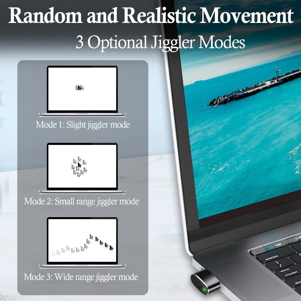 Mini Mouse Jiggler ON Off Button USB Mouse Movement Simulator for ...