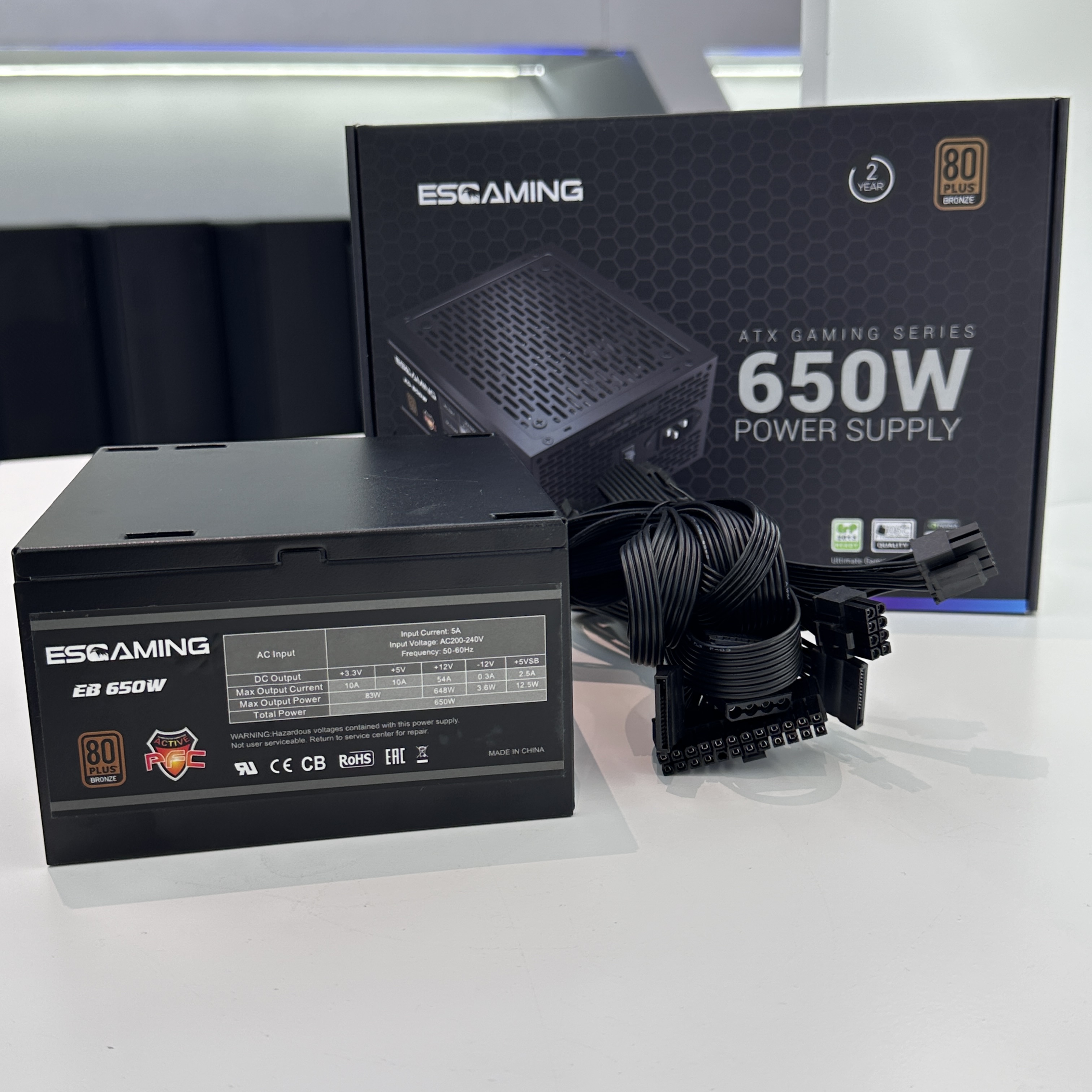 Esgaming 650w Intelligent Power Supply PSU 80 Plus Bronze Certified ...