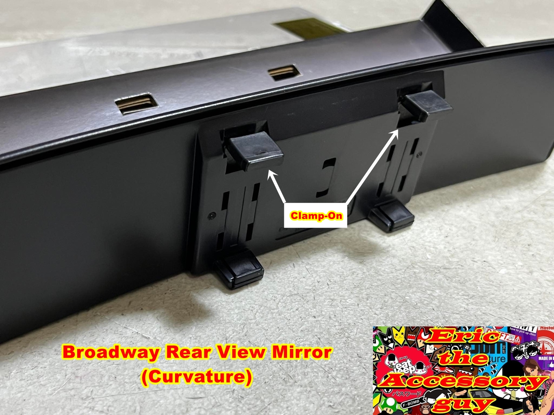Broadway Rear View Mirror Curve Clear Lens (Clamp Type into stock rear ...
