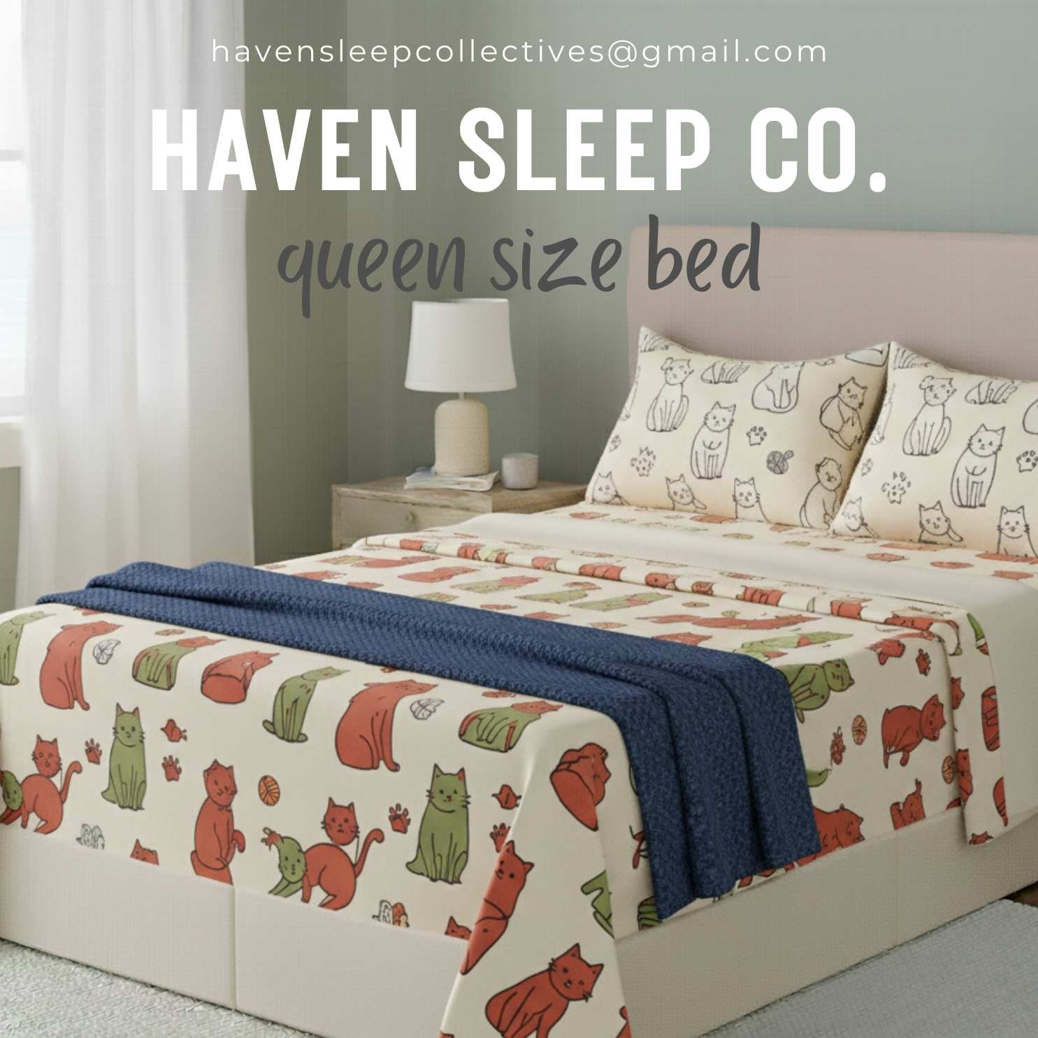 3IN1 Queen Size Bedsheet With 2 Pillowcase Canadian Cotton Fully ...