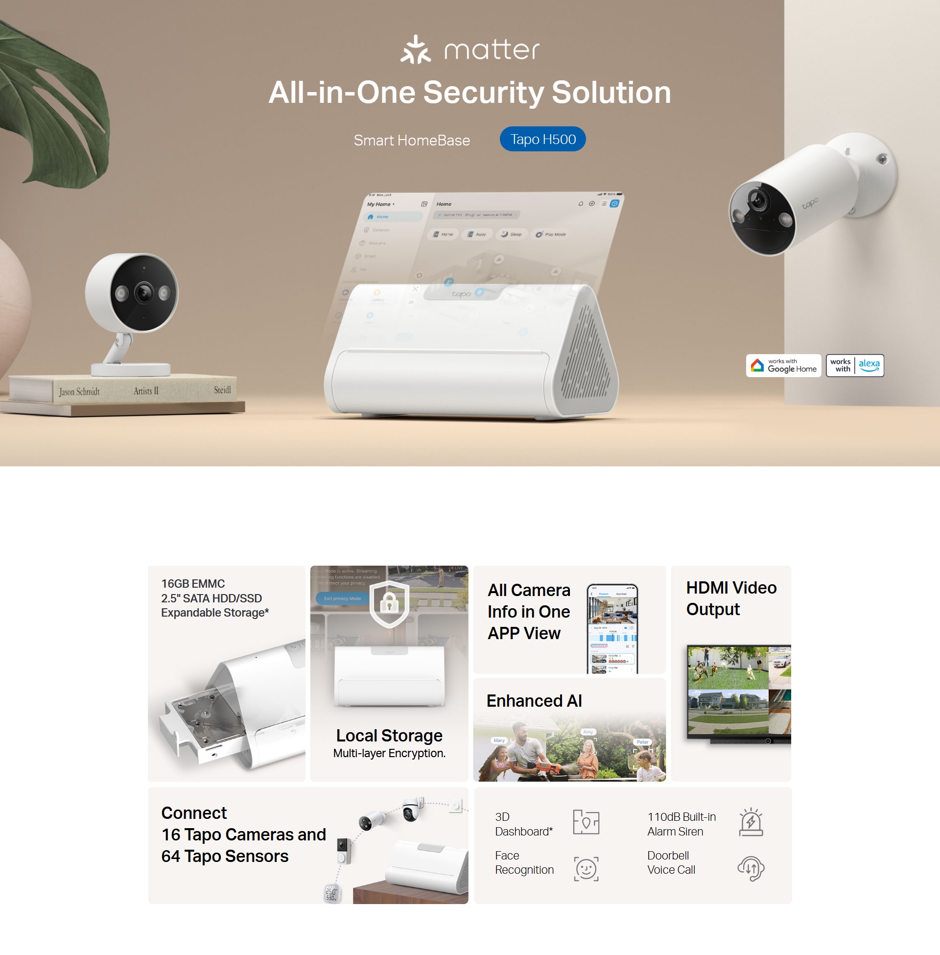 TP-Link Tapo H500 Smart HomeBase 3D Dashboard Doorbell Voice Call Smart ...