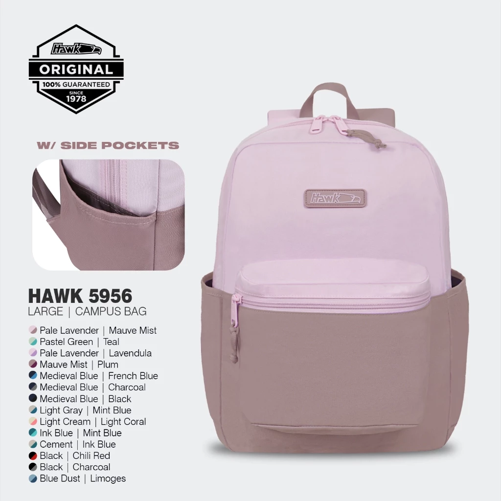 Hawk 5956 Daily Backpack – Lightweight Design with Side Pocket ...