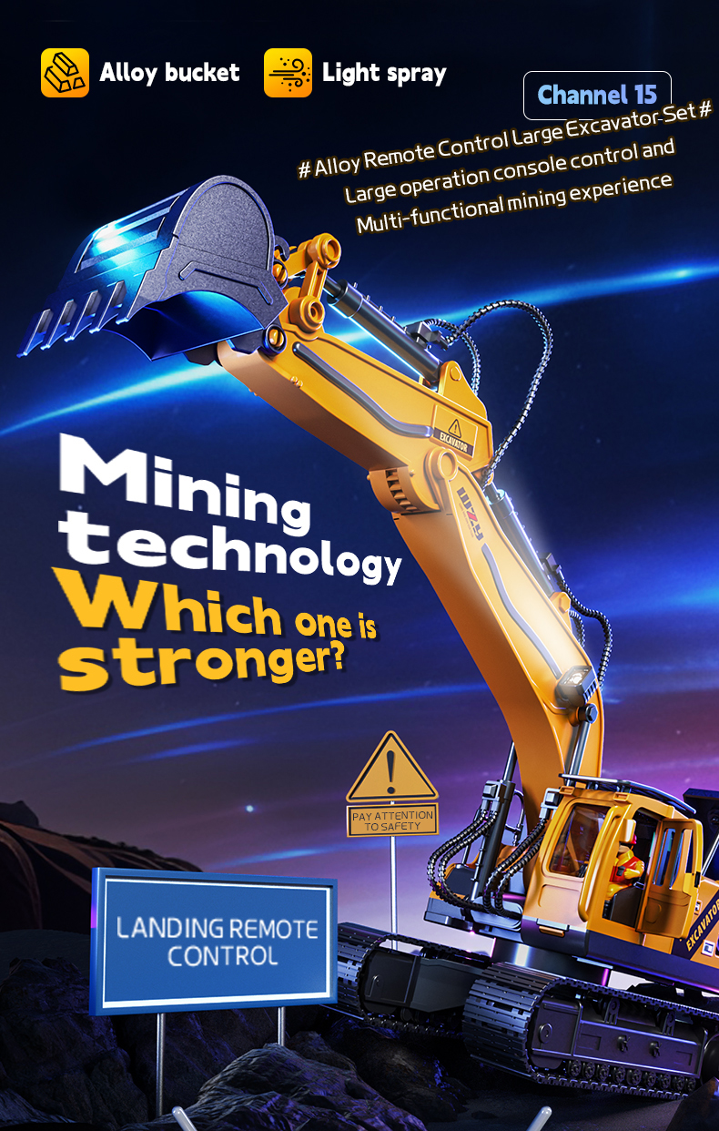 Rc Alloy Remote Control Console Excavator Engineering Vehicle ...