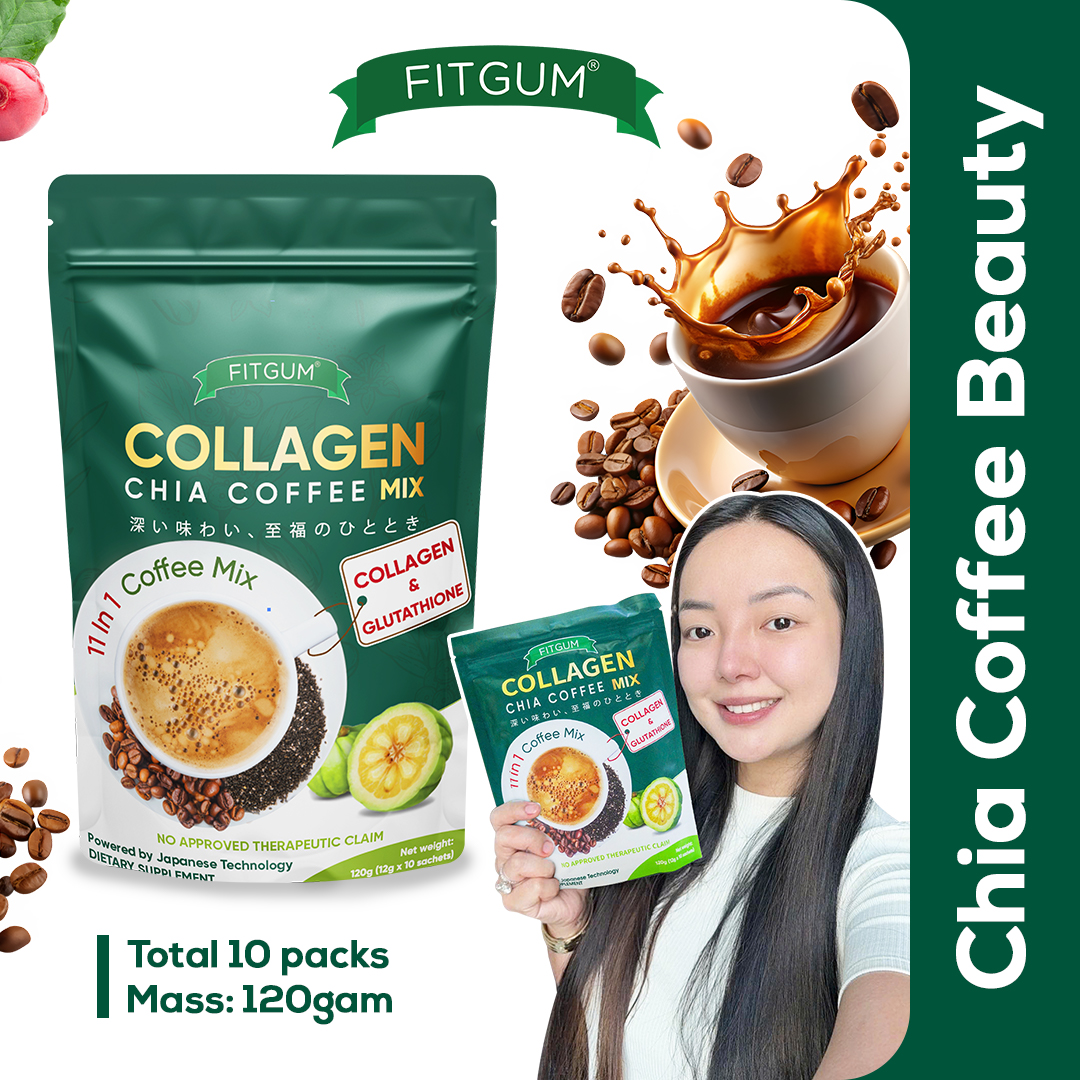 【FDA Approved】Fitgum Collagen Chia Coffee Mix Trending Slimming ...