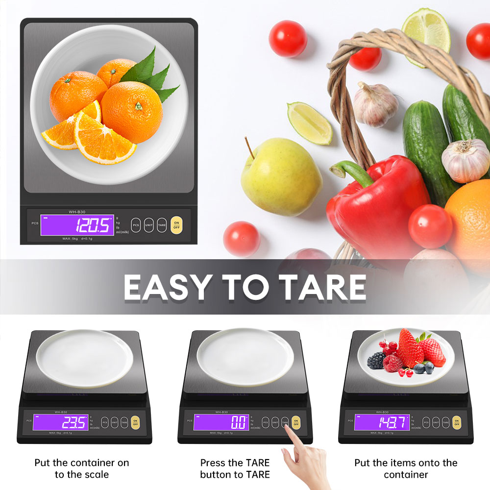 5/10kg digital electronic kitchen scale, LCD display, fully waterproof ...
