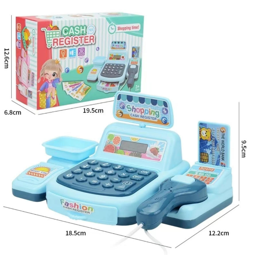 Cashier Toy Cash Register Shopping Toy Electronic Toy Set for Children ...
