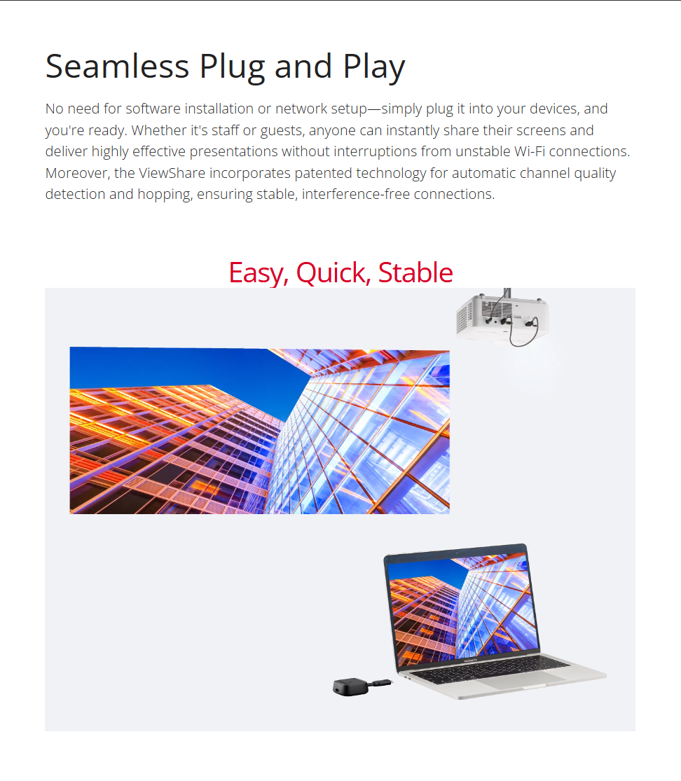 ViewSonic ViewShare WPD-900 Plug and Play Compact Design Wireless ...