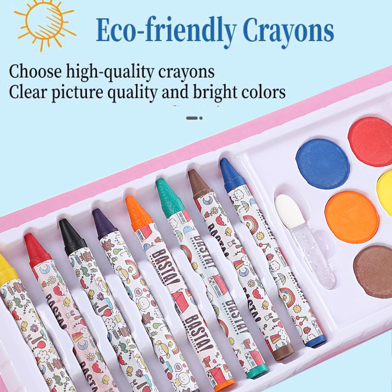 Coloring Book Set With 8 Crayons And Watercolor Educational Toys ...