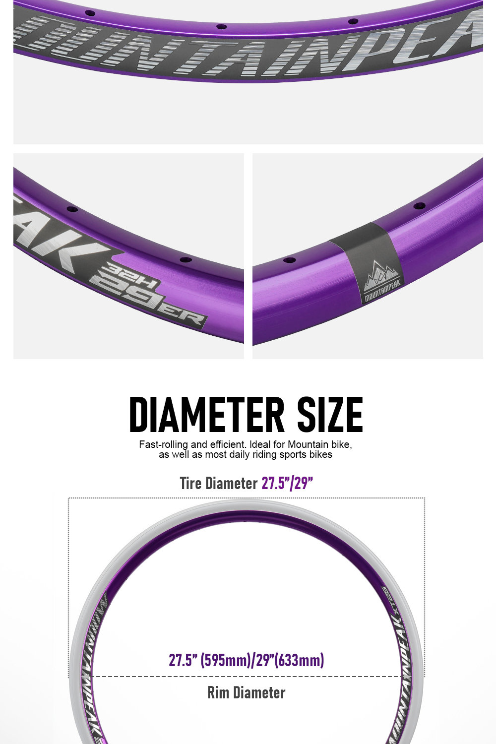 MOUNTAINPEAK XT26 Mountain Bike Rim 27.5"/29" 32H Ultra-Light AL6061 Aluminum Alloy | Shopee ...