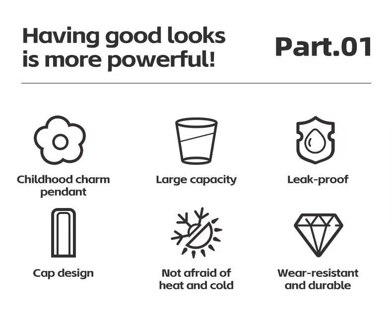 650ml Ice Crystal Double-Layer Plastic Cup with Straw and Carrying Rope ...