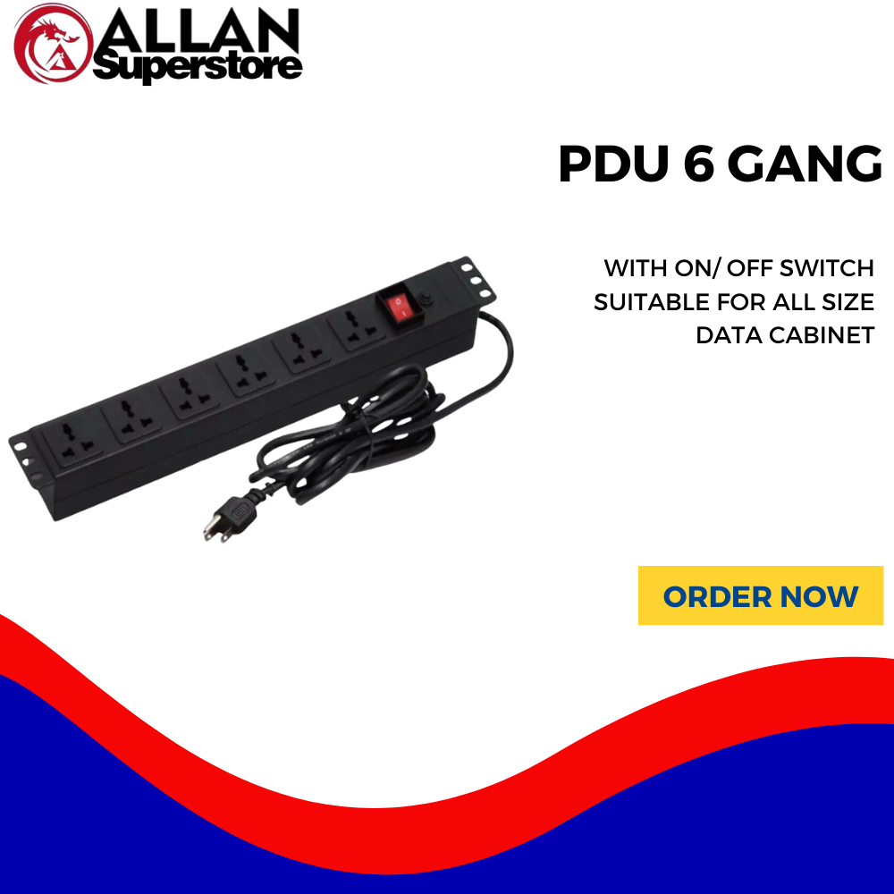 NETWORK CABINET PDU 6 Slot Power Strip Unit for Data Cabinet Rack | 6 ...