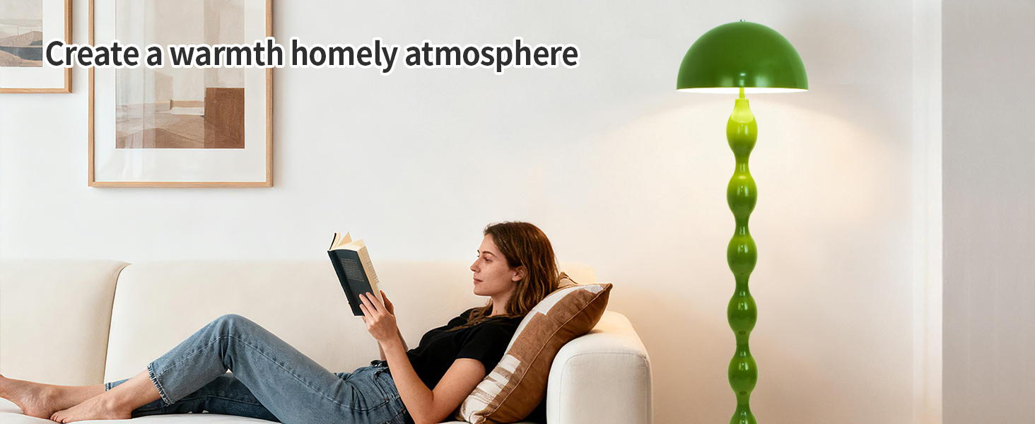 Floor Lamp Creative Green Mushroom Lamp Standing Lamp with Foot Switch ...