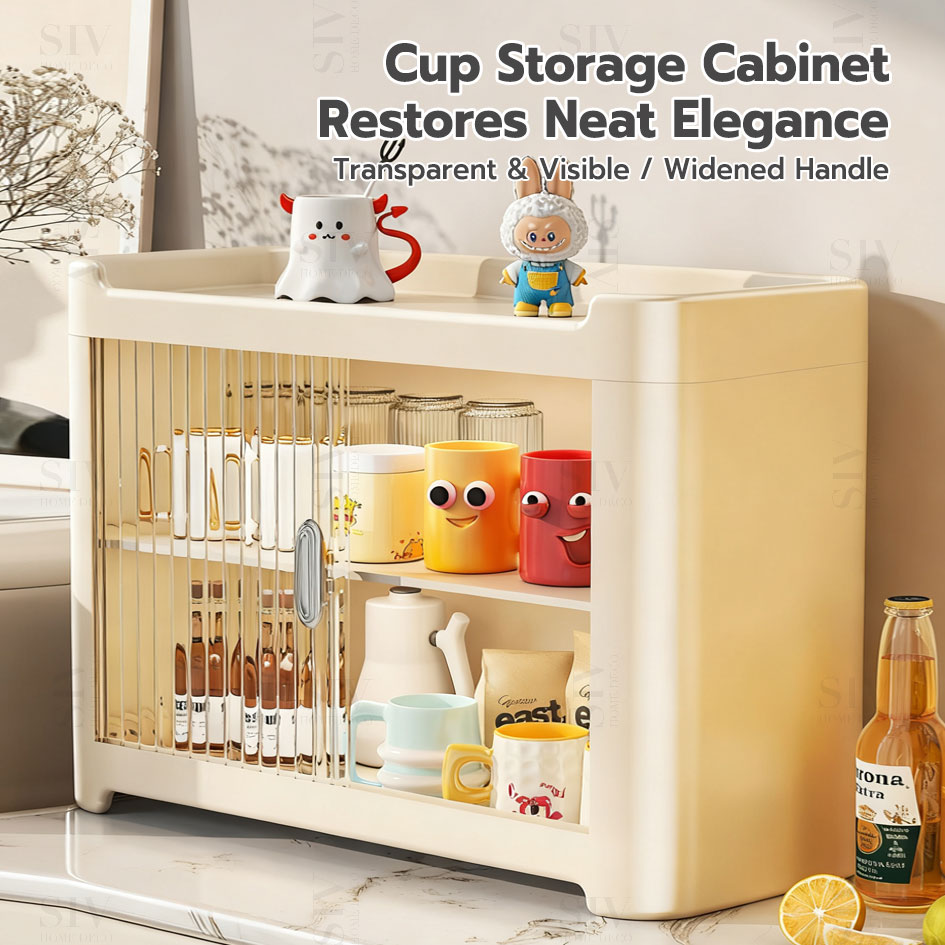 SIV Cup Storage Cabinet Desktop Tea Water Coffee Cup Storage Rack ...