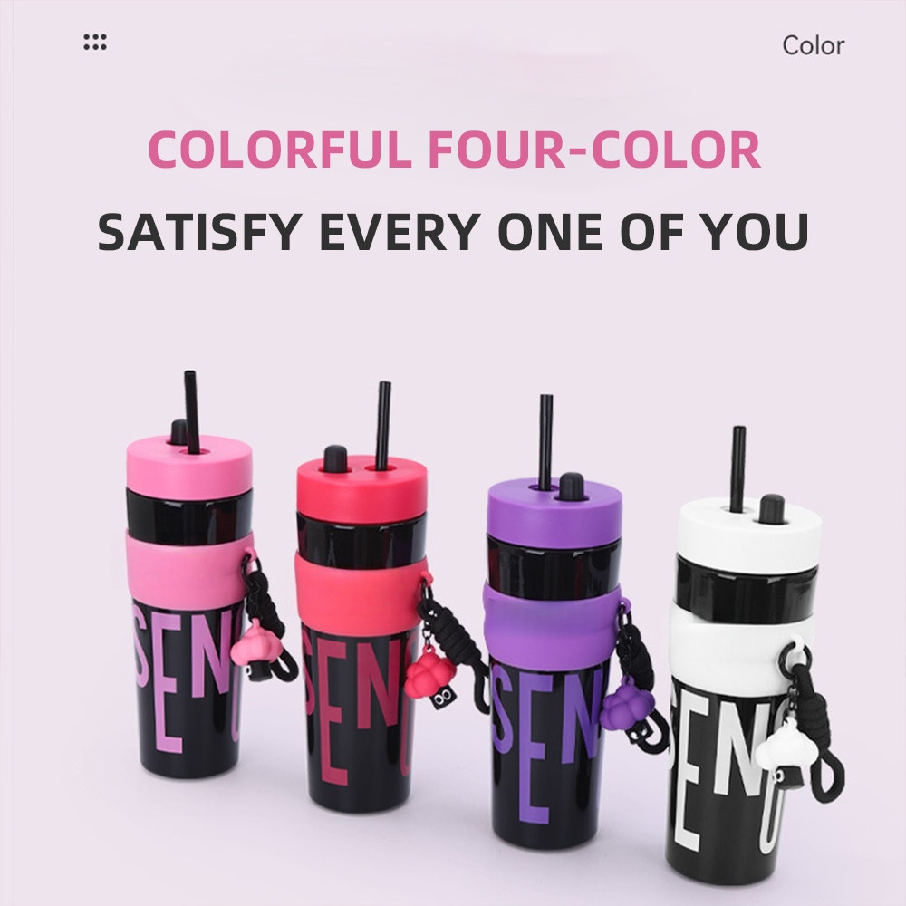 900ml Large Capacity Straw Cup Leakproof Portable Straw Cup Dopamine ...