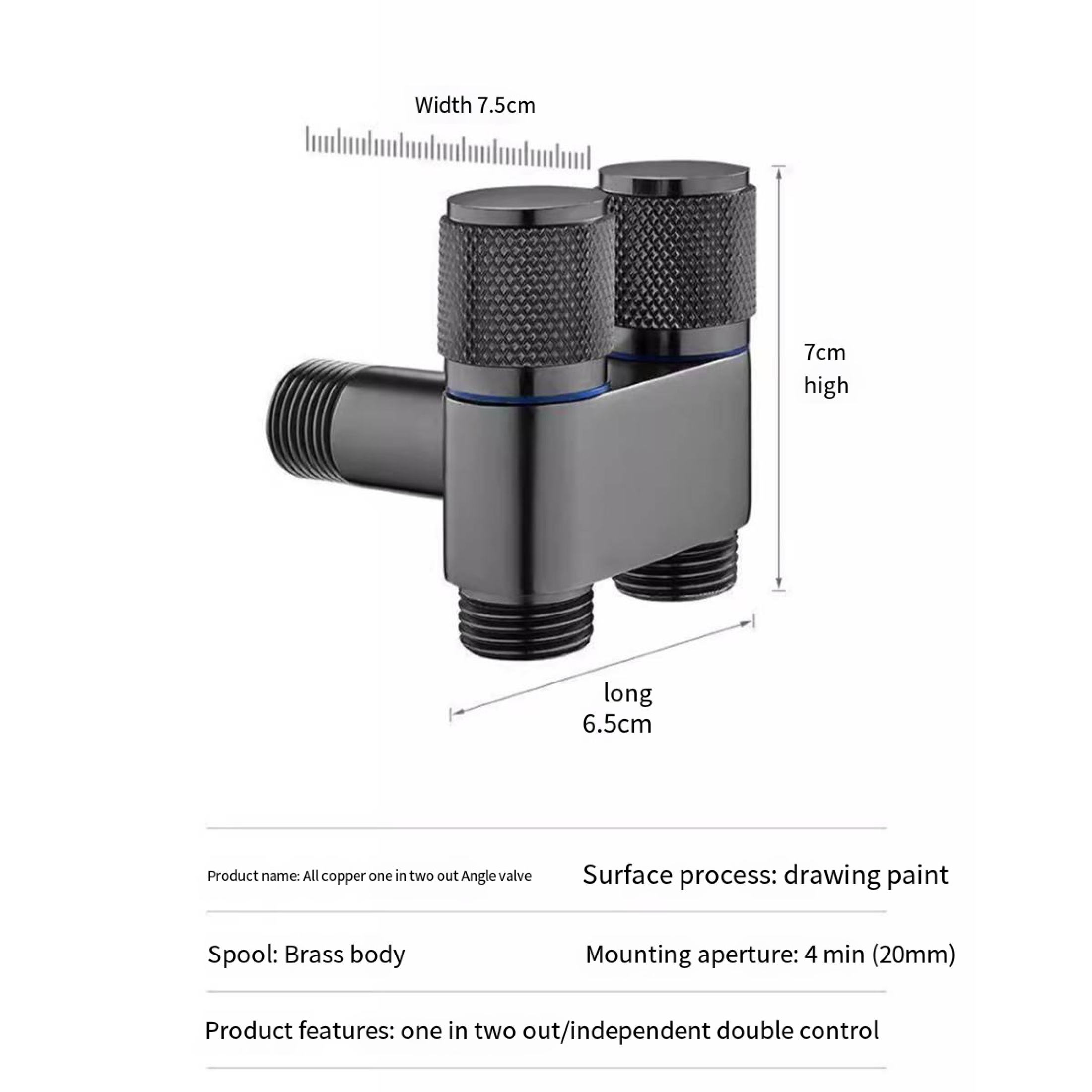 Stainless Steel Double Angle Valve 2 Way Angle Valve 1/2 x 1/2 Multi ...