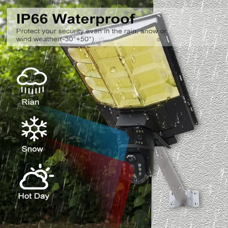 V380 Three Lens Solar CCTV Free 4G SIM Card No Wifi Needed 10MP Outdoor ...