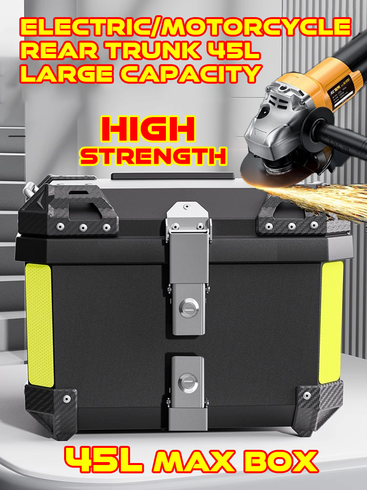 Motorcycle trunk helmet box universal 45L large capacity Hard Plastic ...
