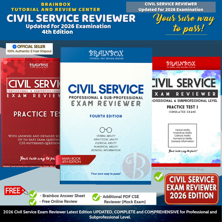 Brainbox Civil Service Exam Reviewer 4th Edition (Complete Set) Updated ...
